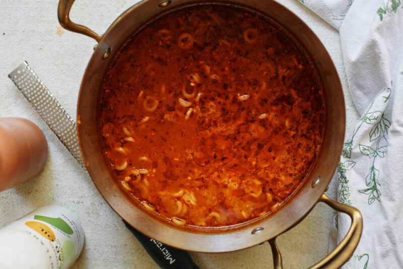 Brothy Parmesan Spahettio Soup